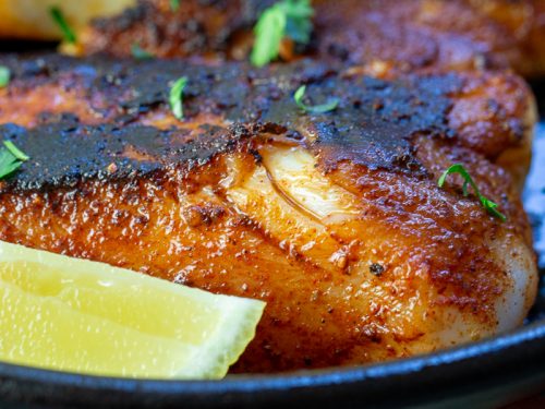 Blackened cod store