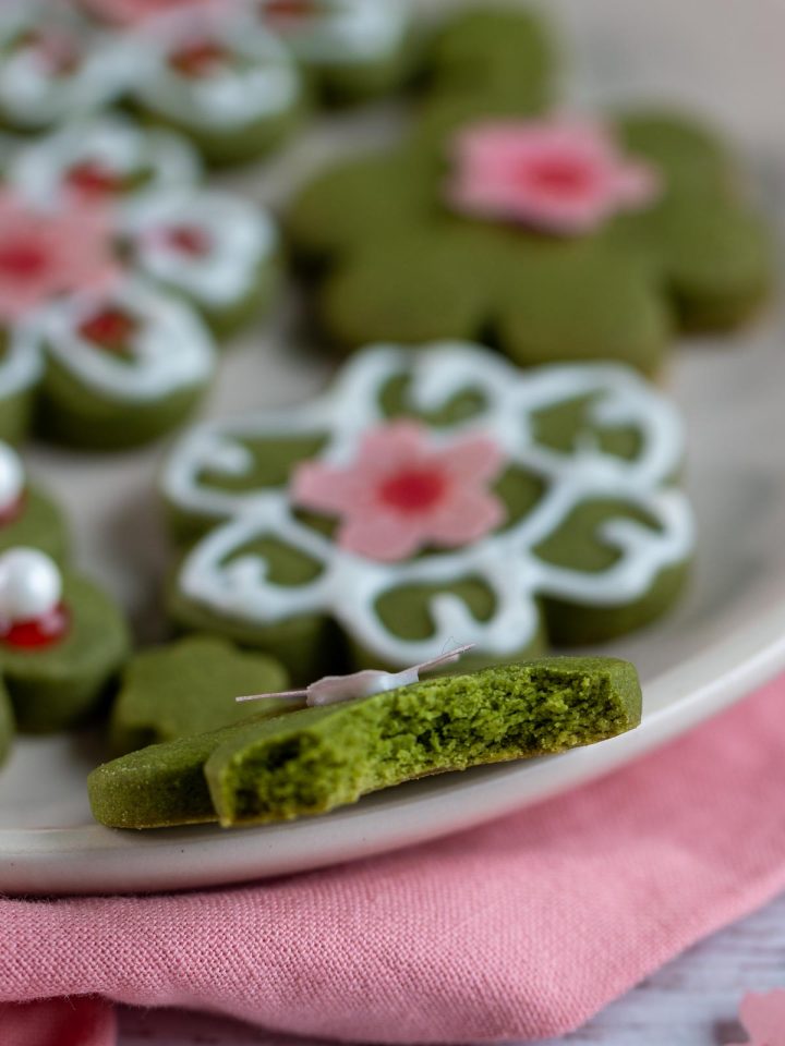 Sakura Shortbread Matcha Cookies - Healthy World Cuisine