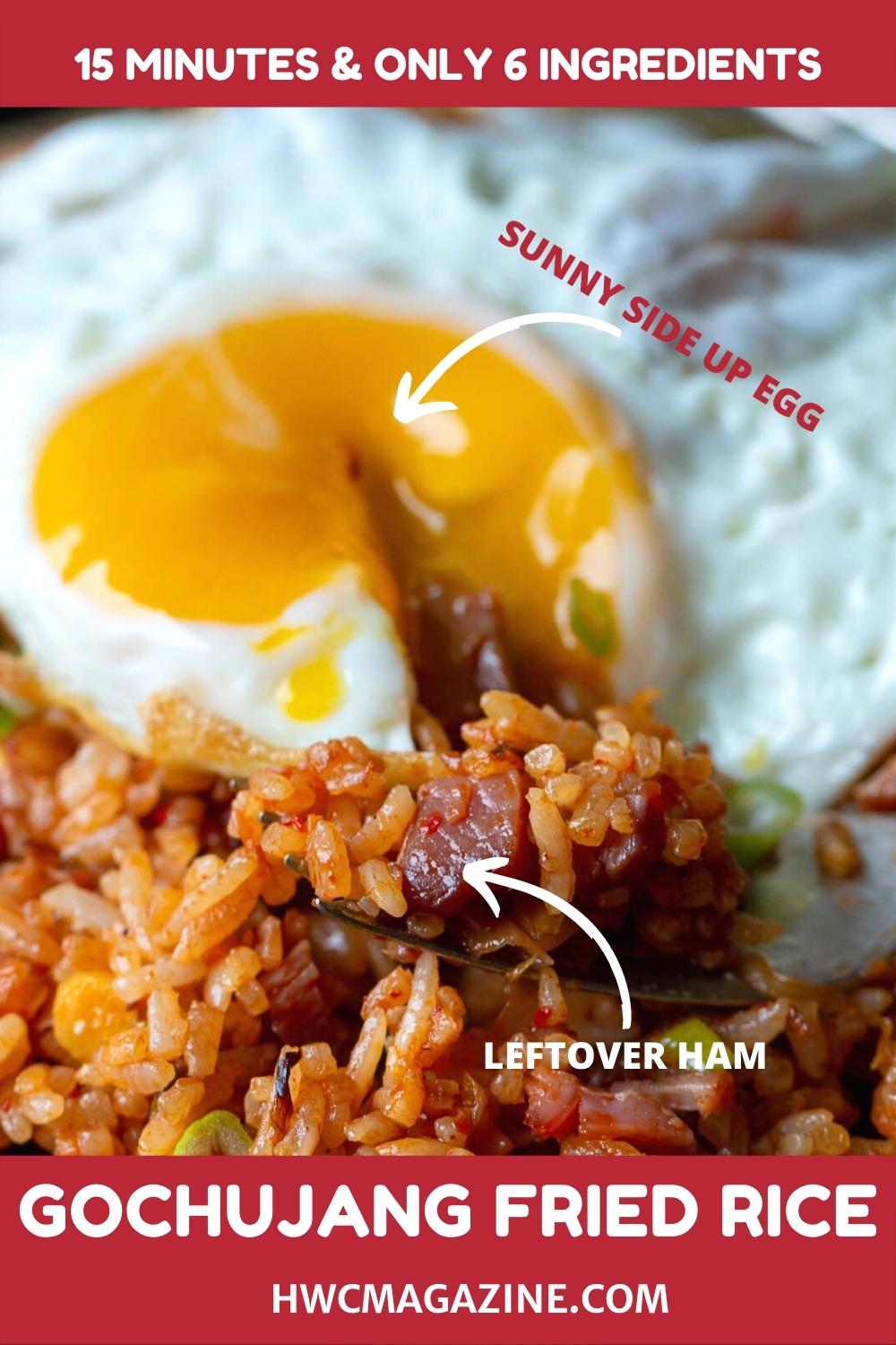 EASY Gochujang Fried Rice with Leftover Ham - Healthy World Cuisine