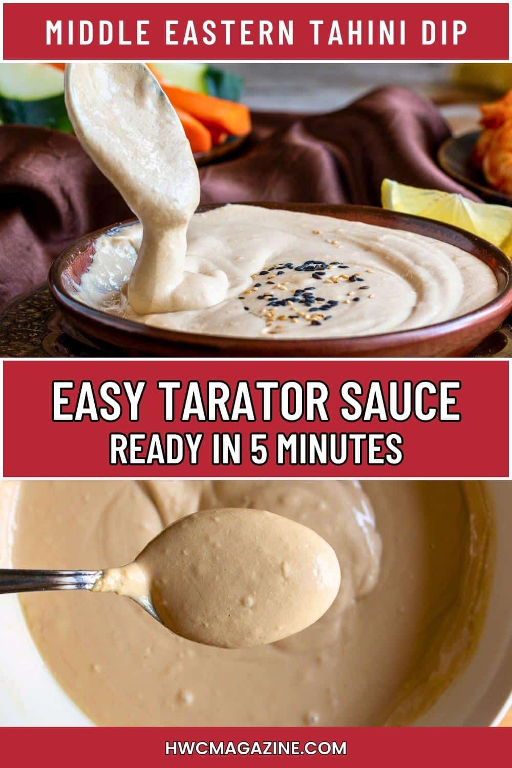Easy Tarator Sauce - Classic or Spicy Middle Eastern Tahini Dip
