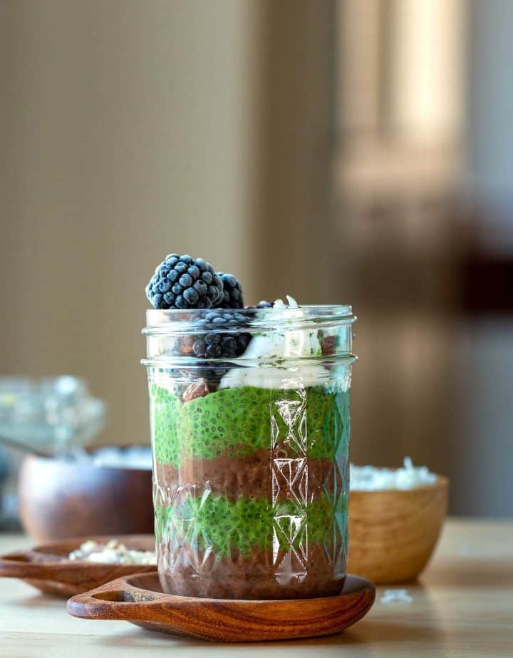 Chocolate Matcha Chia Seed Pudding - Healthy World Cuisine