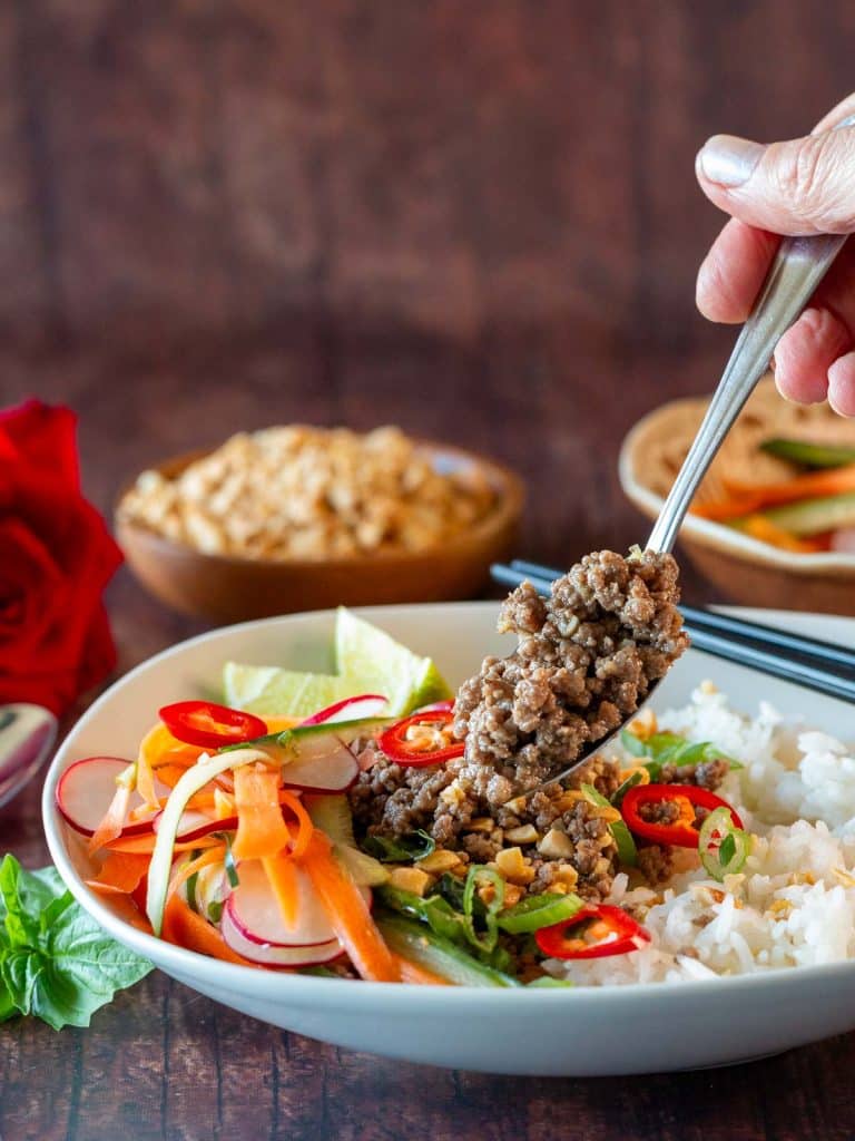 Thai Style Ground Beef Bowls with Asian Carrot Salad - Healthy World ...