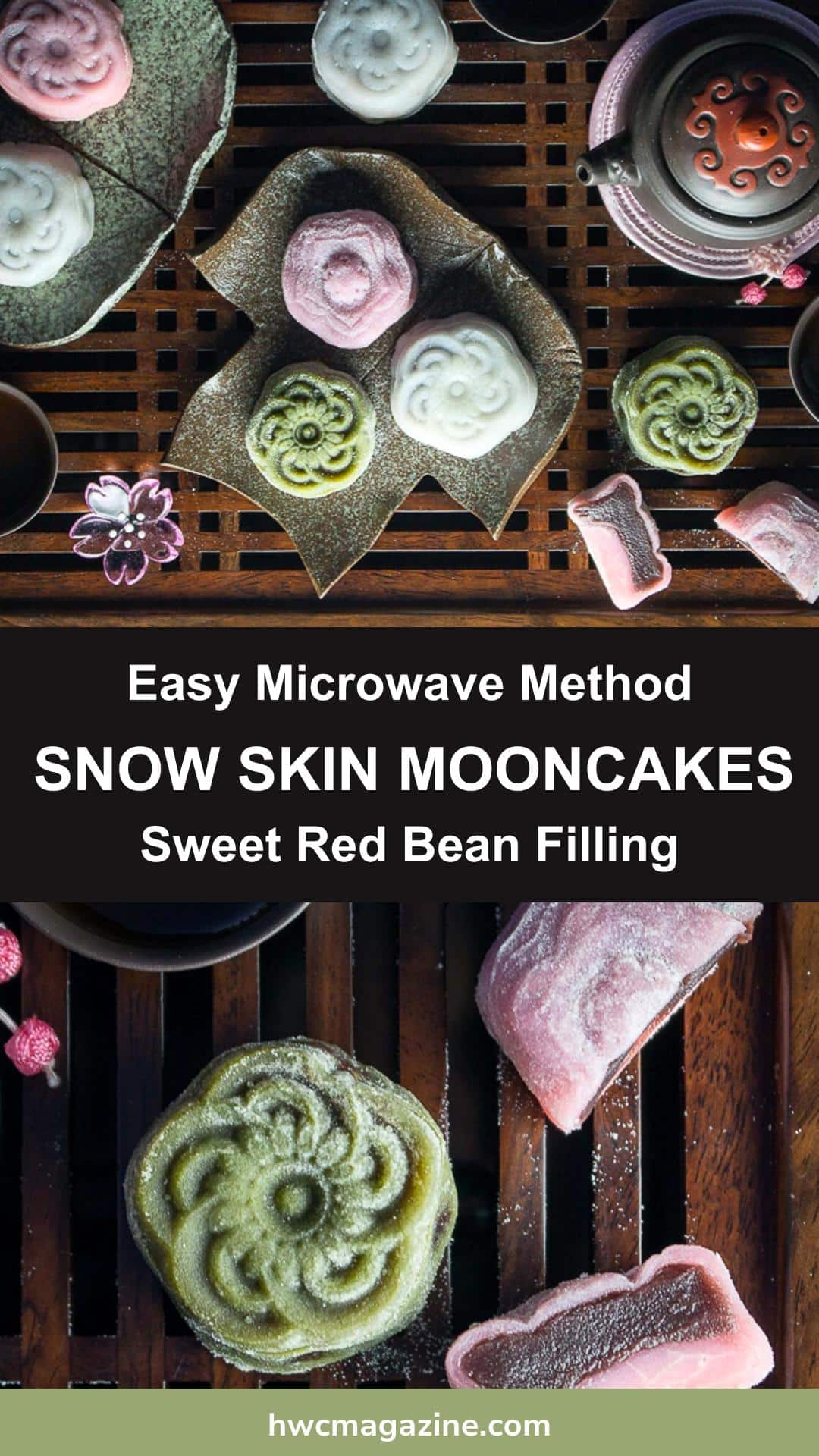 Snow Skin Mooncake with Sweet Red Bean Paste - Healthy World Cuisine