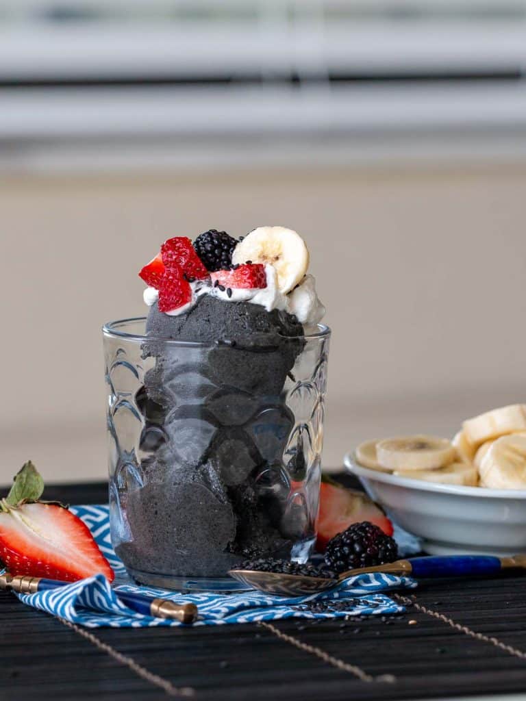 3 Ingredient Black Sesame Nice Cream (No Churn + Vegan)
