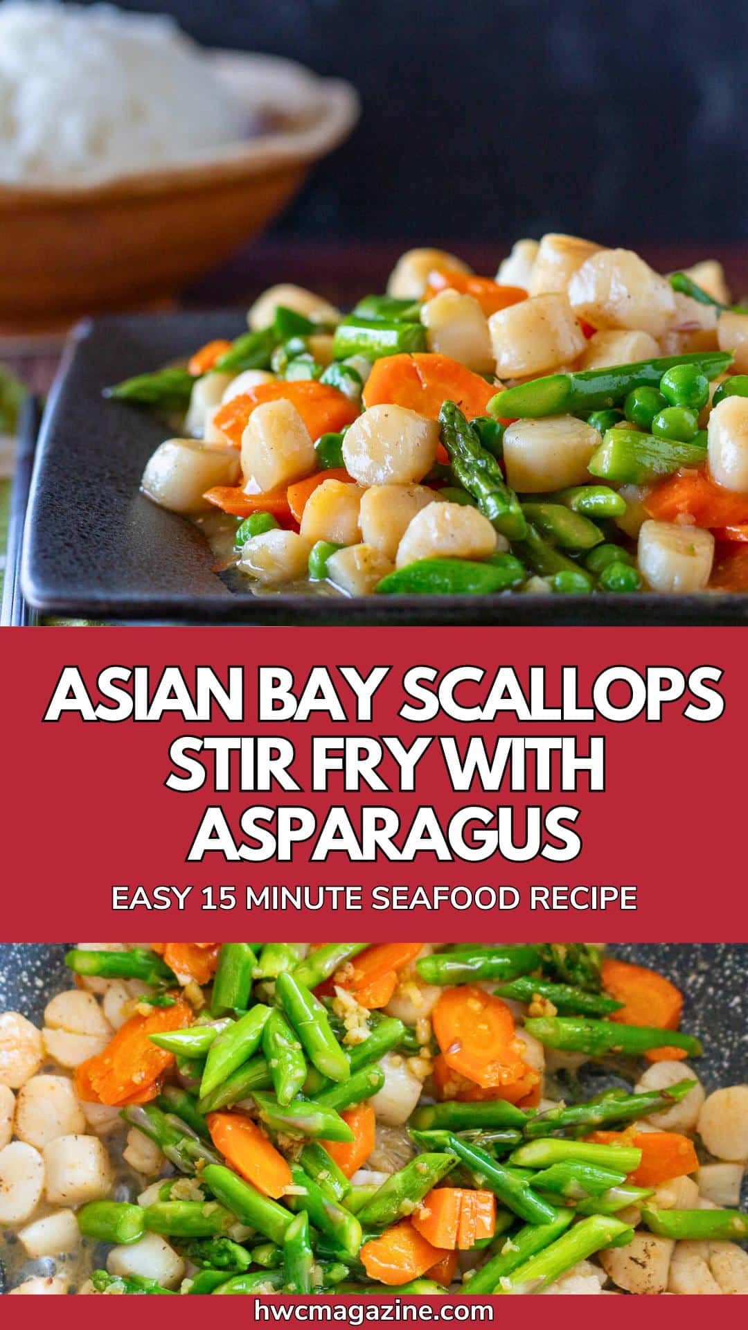 Asian Bay Scallops Stir Fry with Spring Veggies - Healthy World Cuisine